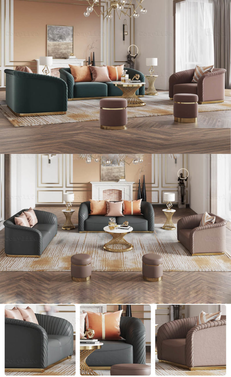 European Style Chrome Leg Sofa | Luxury Chrome Sofa